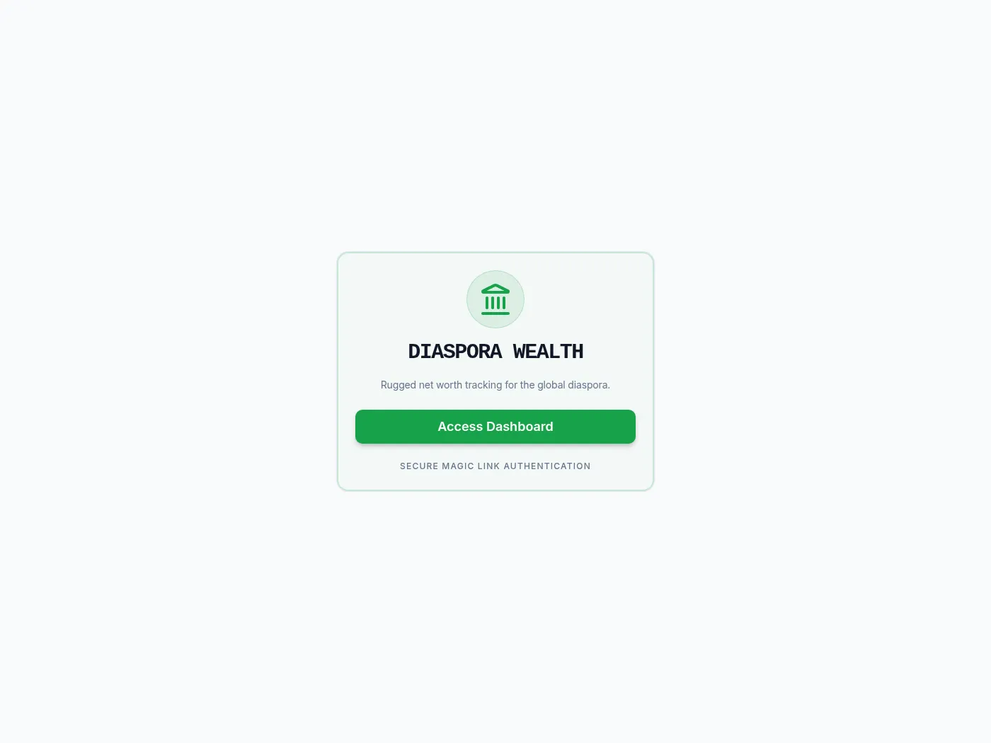 Diaspora Wealth Dashboard