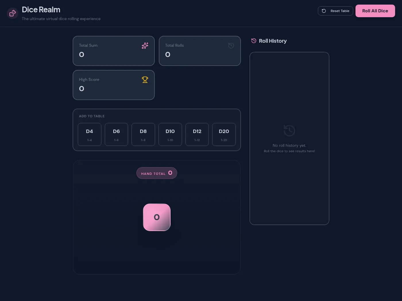 Dice Roller App
