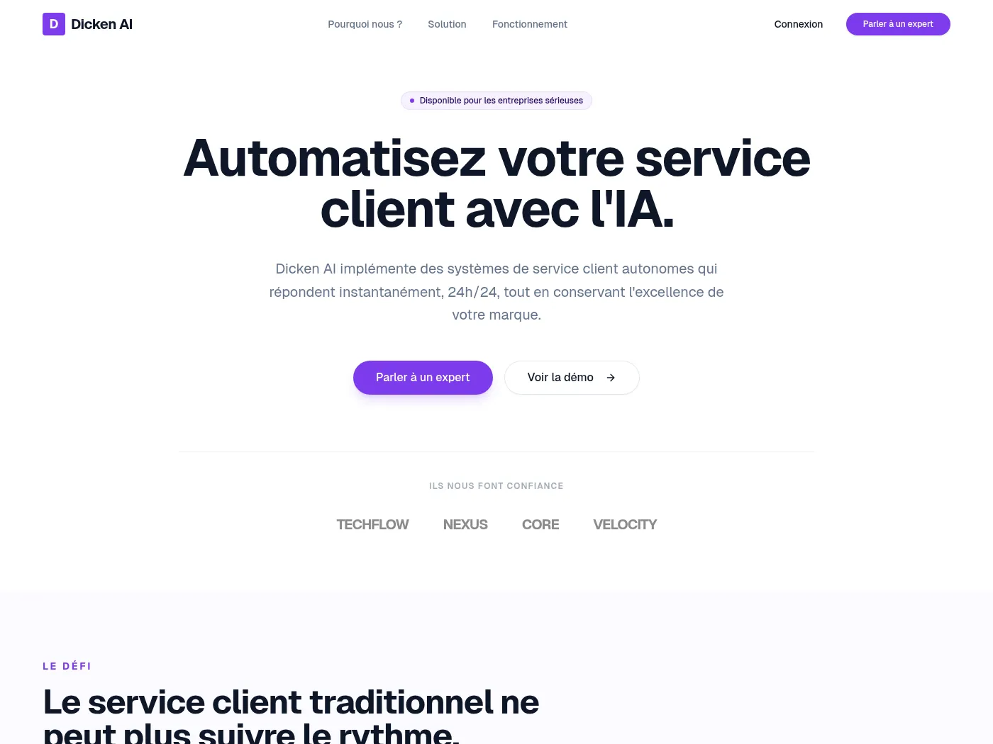 Dicken AI Landing Page
