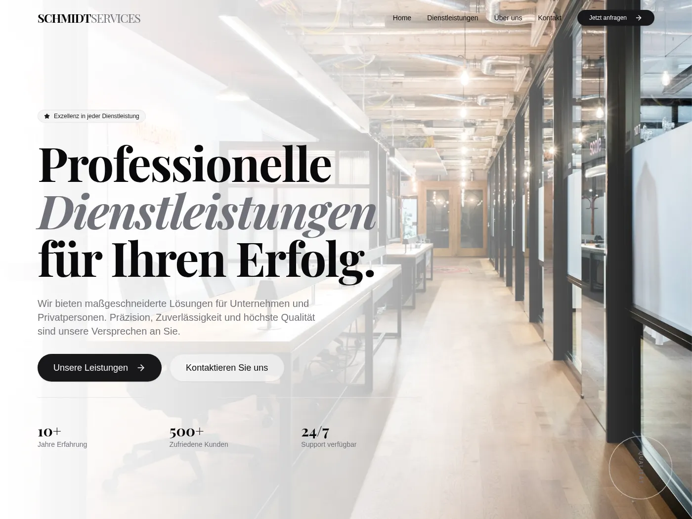 Dienstleistungen Firma Website