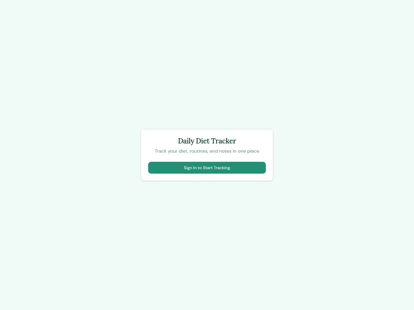 Daily Diet Tracker