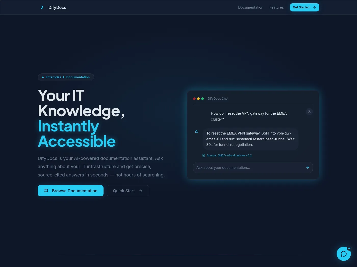 DifyDocs AI Chat Portal