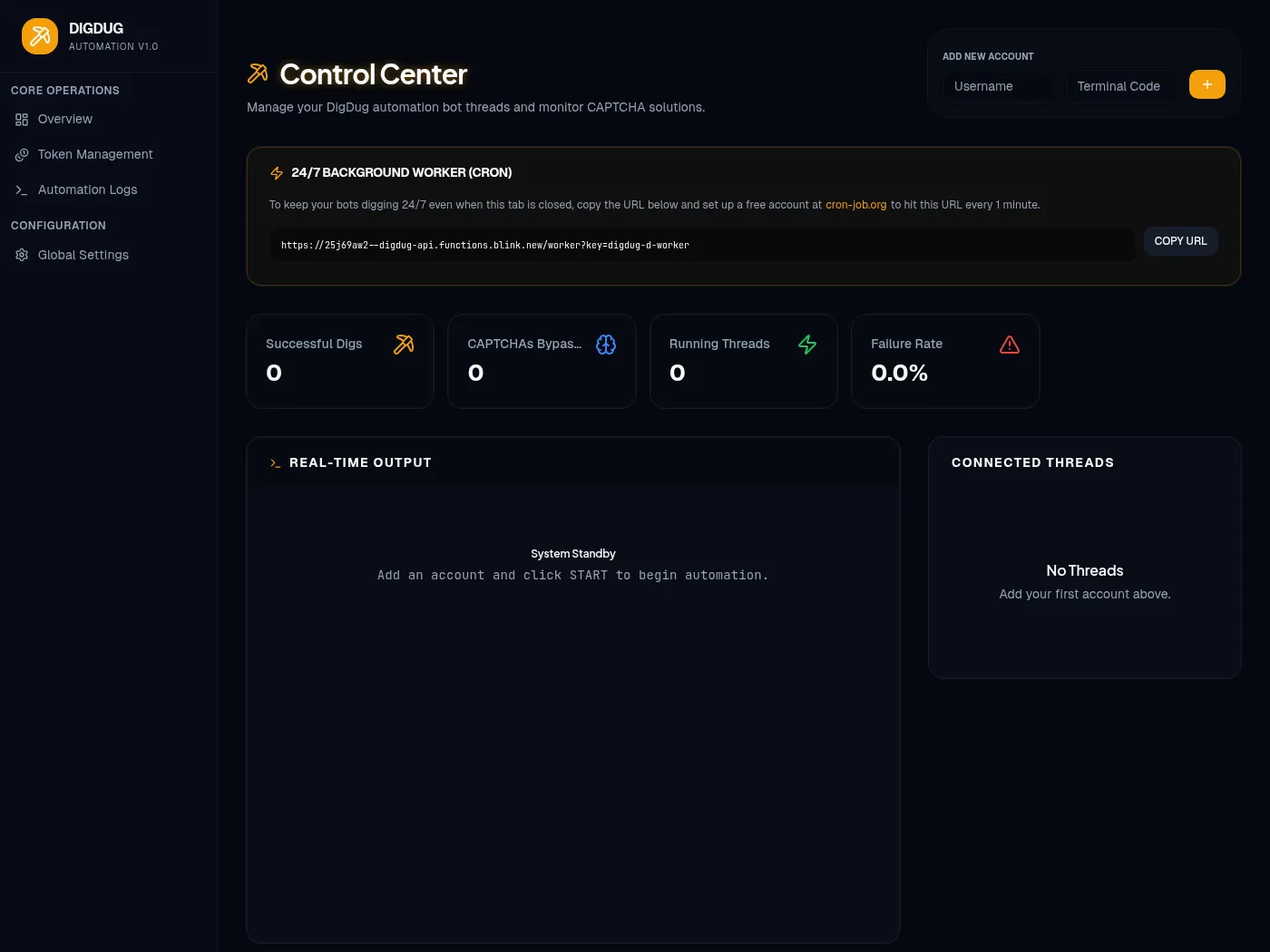 DigDug Automation Dashboard