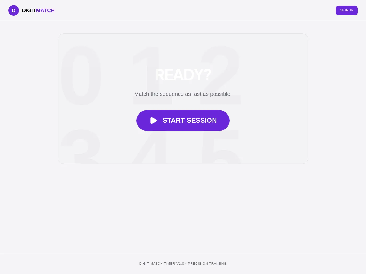 Digit Match Timer