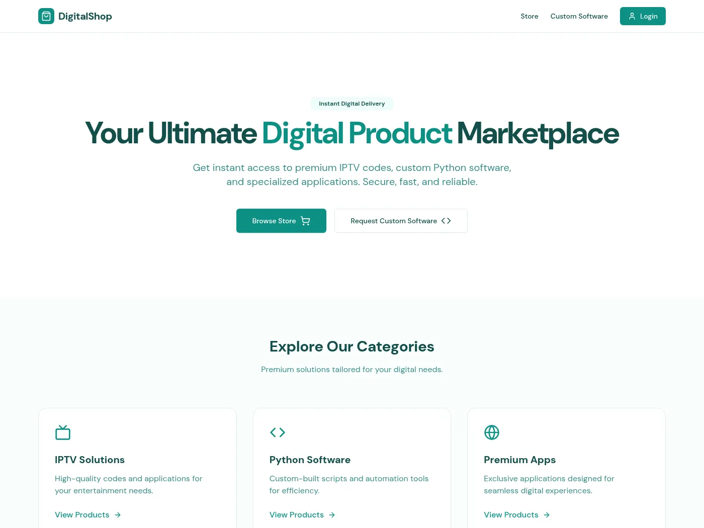 Digital Product Storefront
