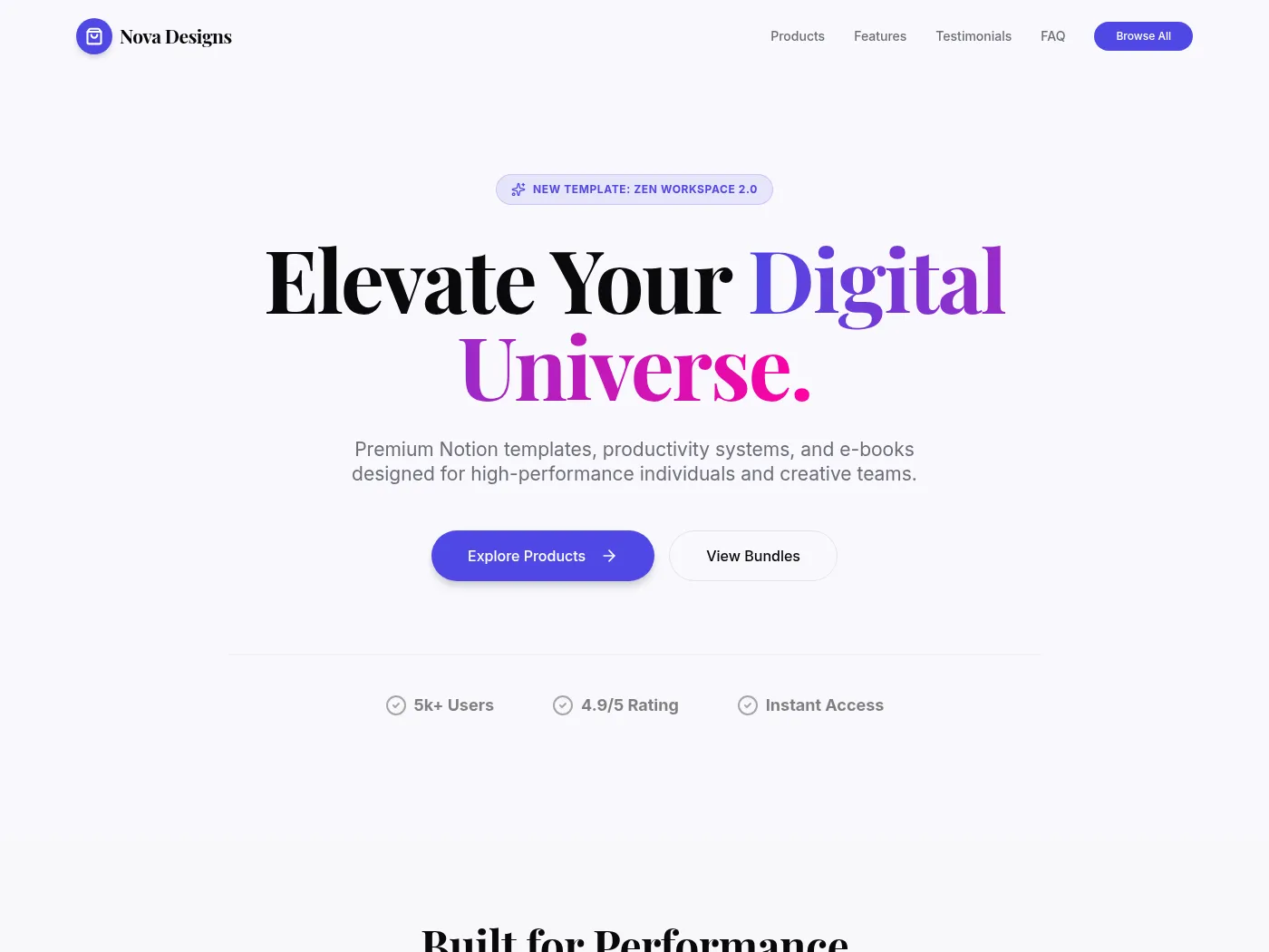 Digital Products Landing