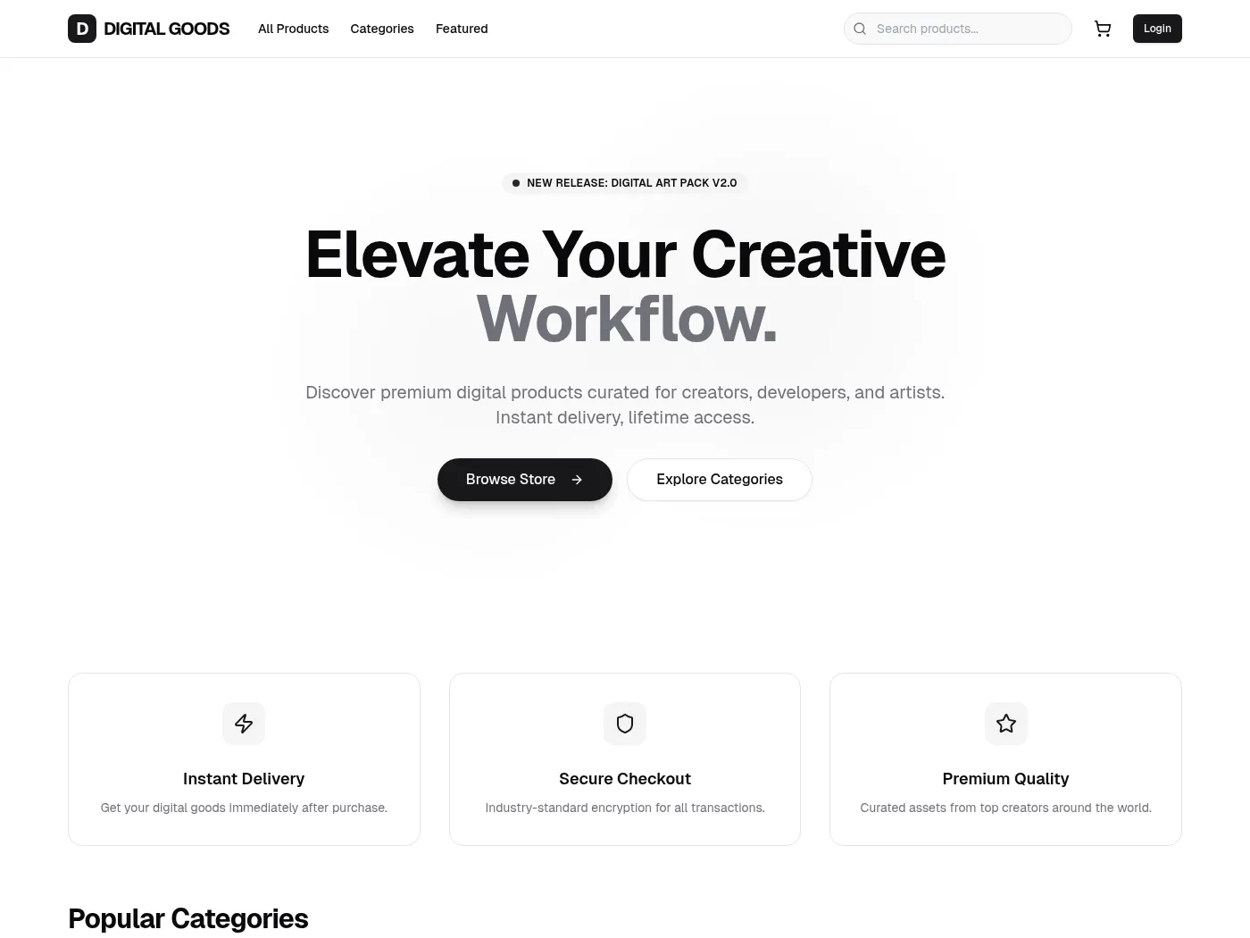 Digital Goods Storefront