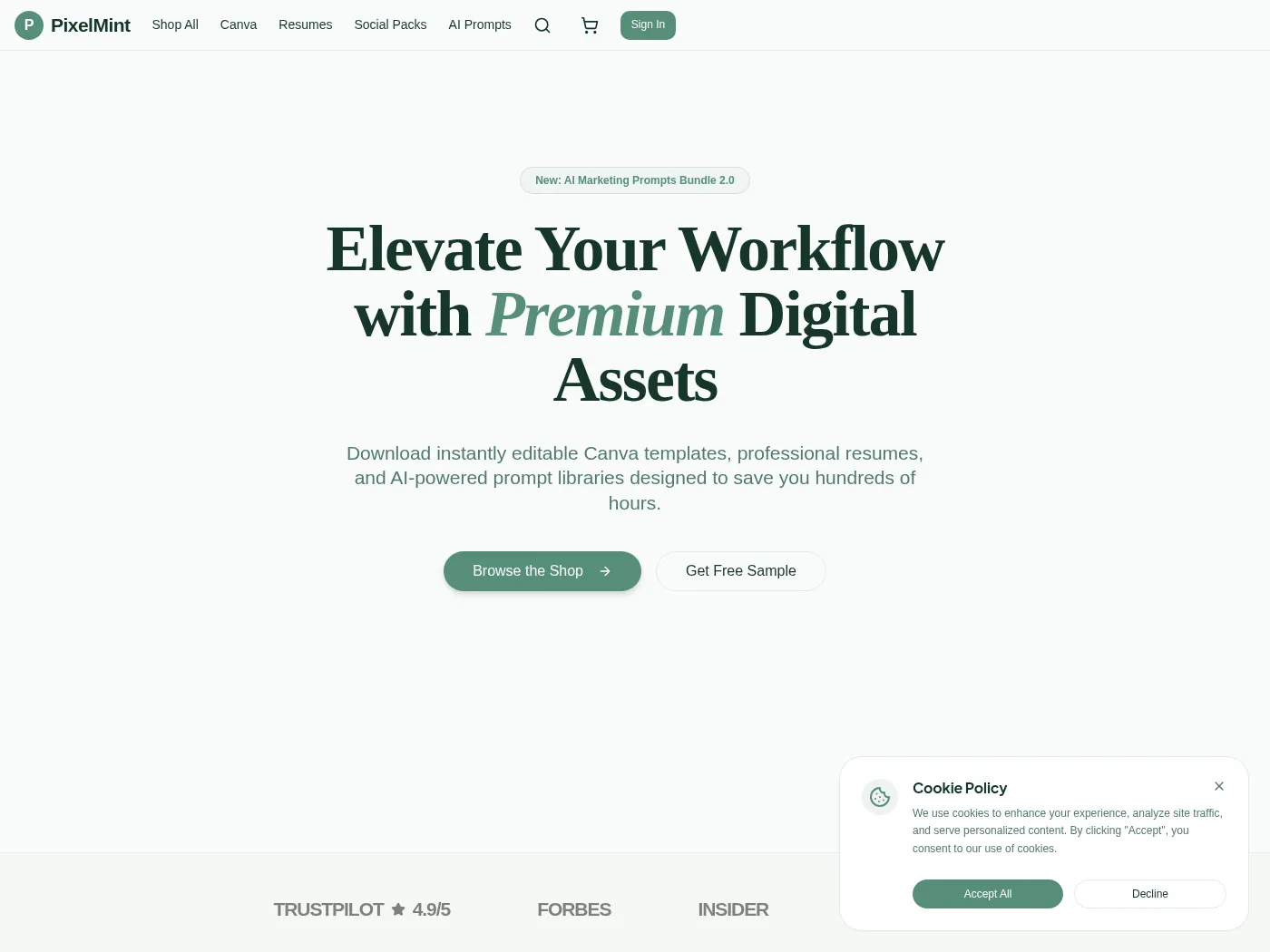 PixelMint Digital Shop