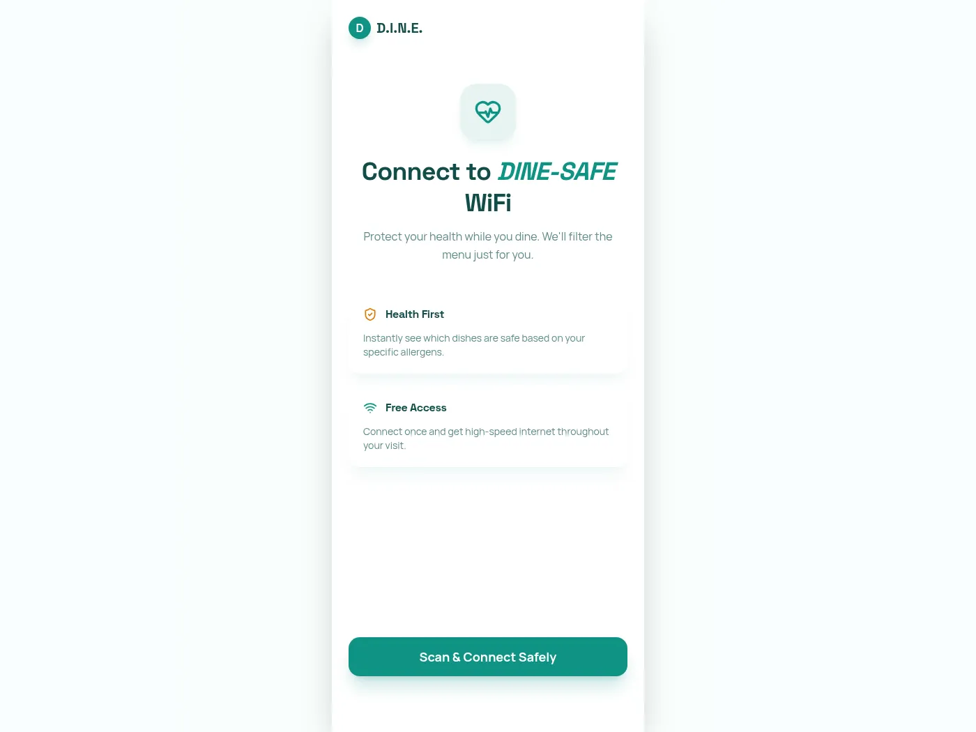 D.I.N.E. QR Captive Portal
