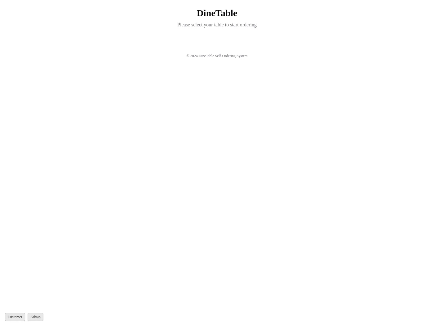DineTable Self-Ordering