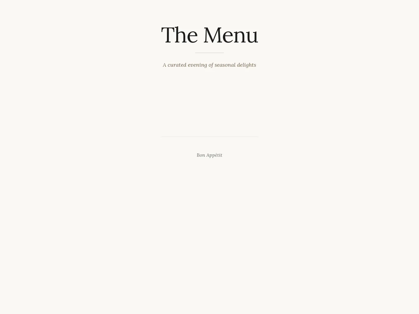 Elegant Dinner Menu
