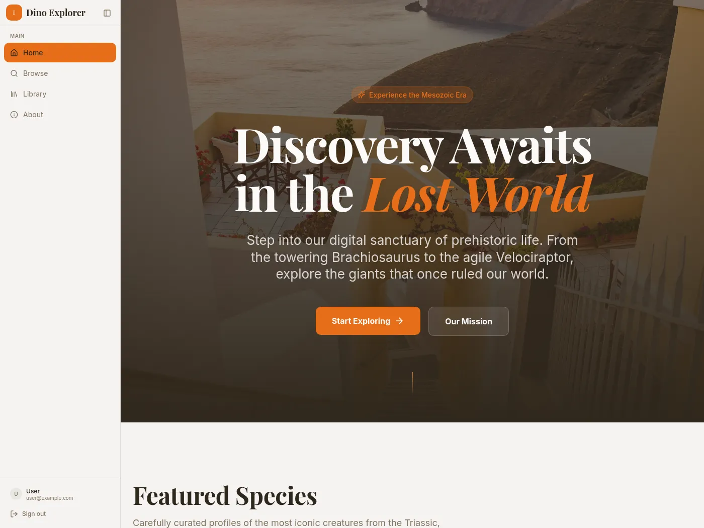 Dino Catalog Explorer