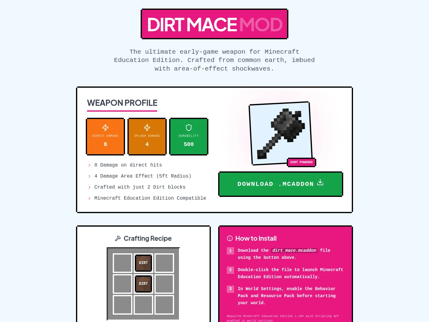 Dirt Mace Mod