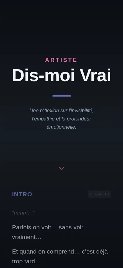 Dis-moi Vrai Lyrics Page
