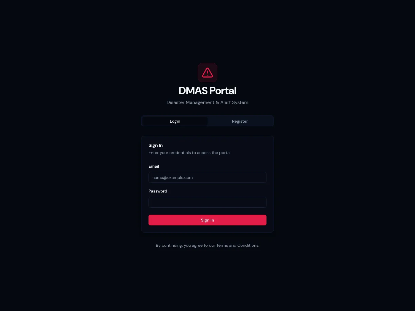 Disaster Alert Web Portal