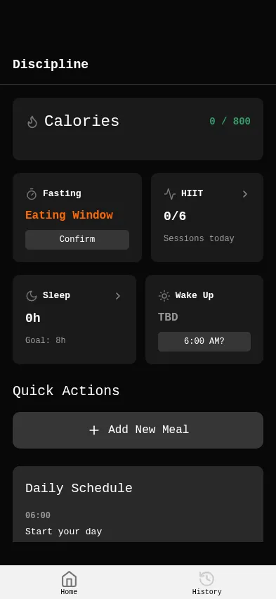 Discipline Dashboard