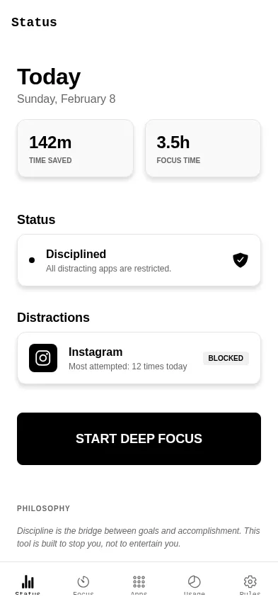 Discipline Focus App