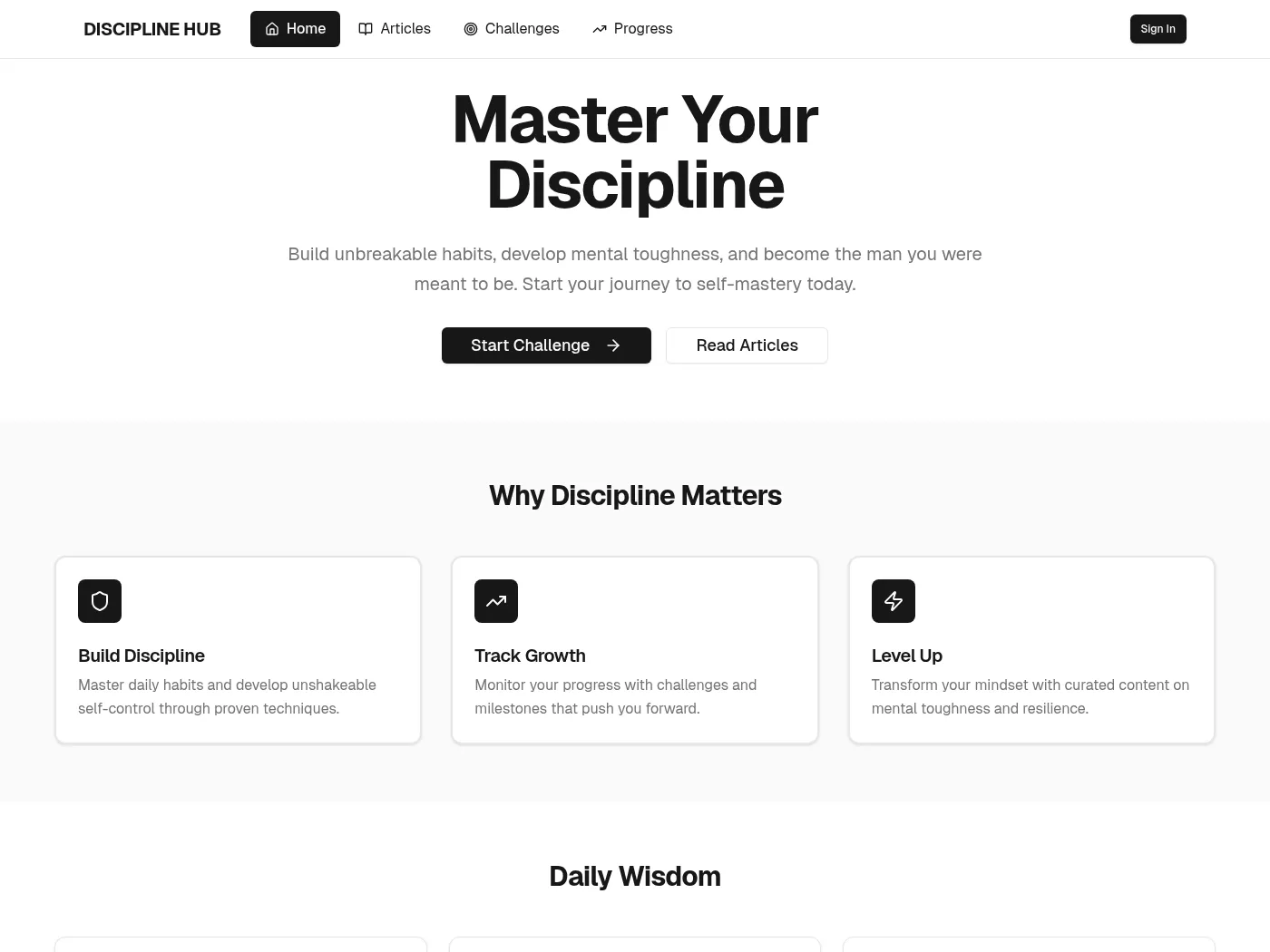 Discipline Hub for Men