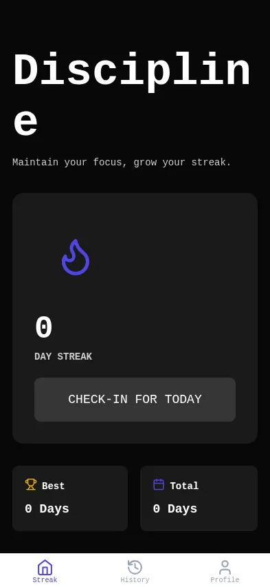 Discipline Streak Tracker