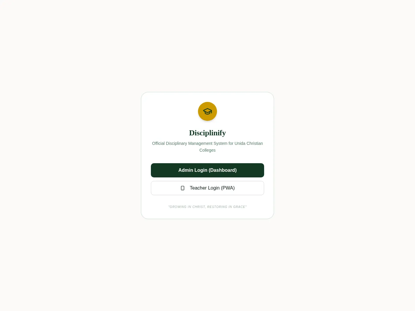 Disciplinify UCC Platform