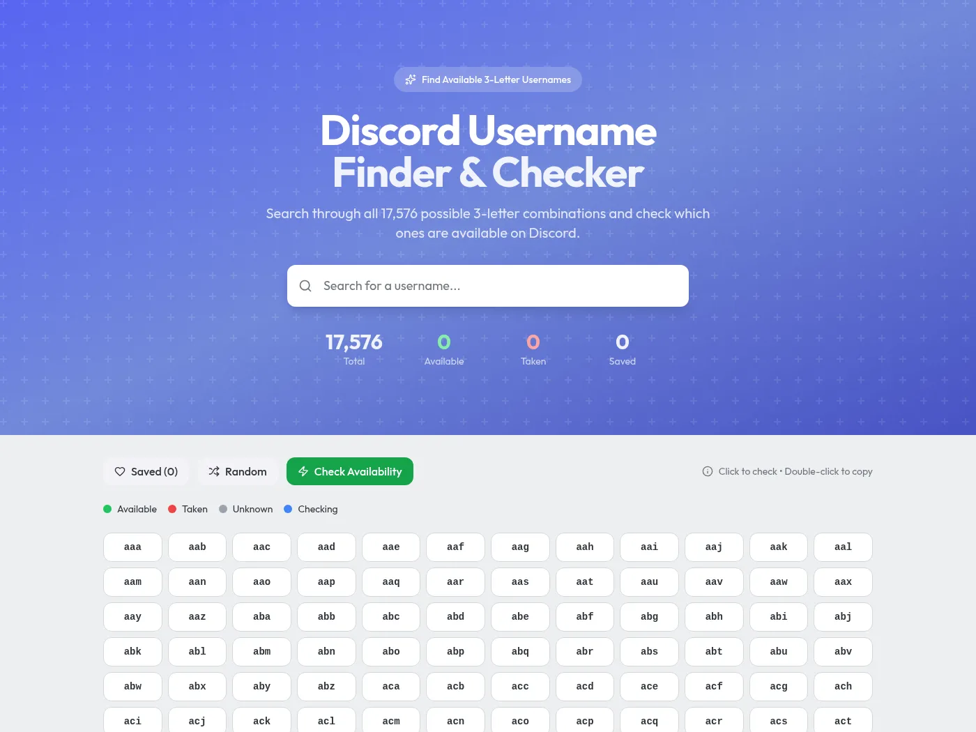Discord 3-Letter Finder