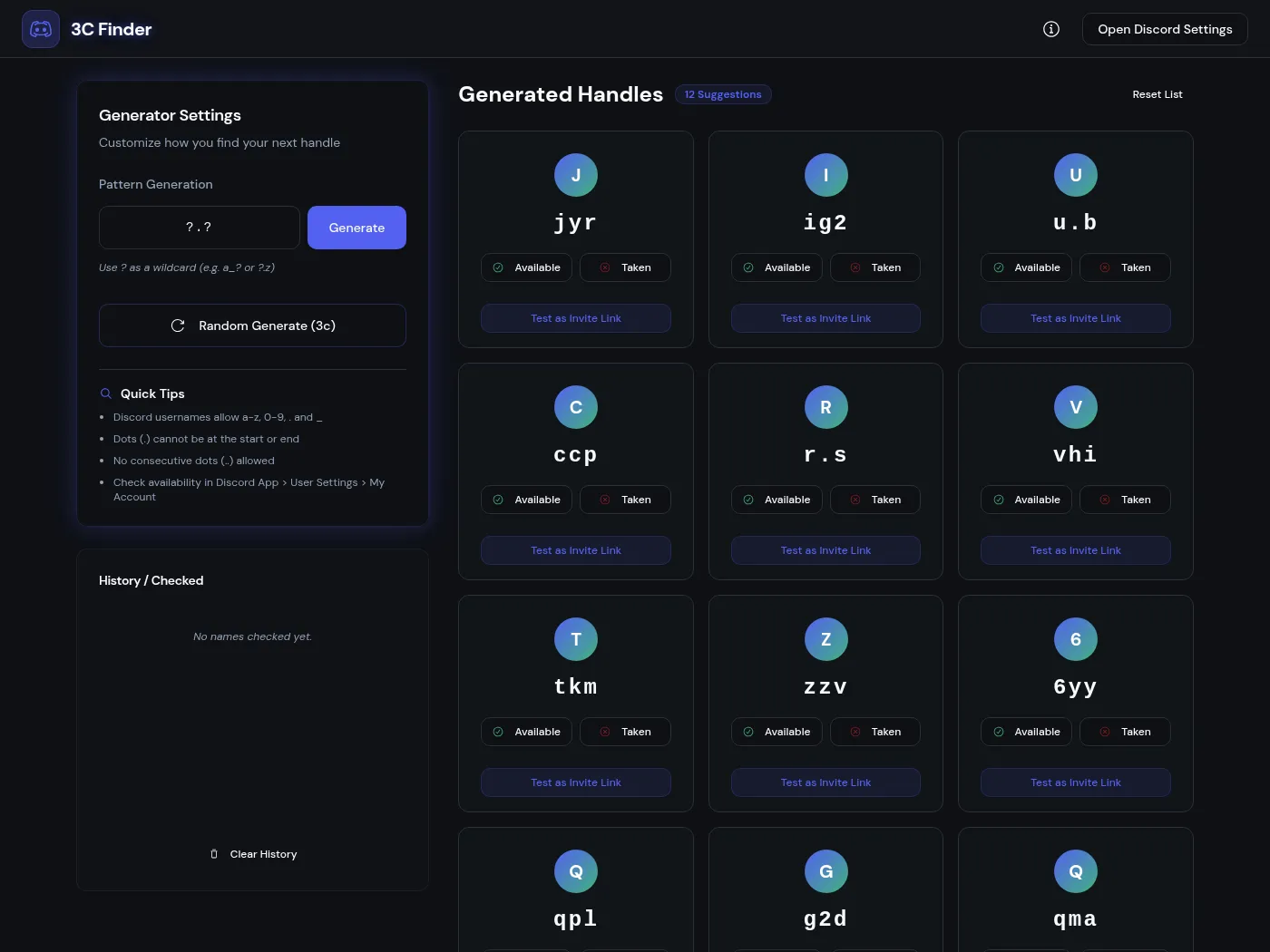 3C Discord Username Finder