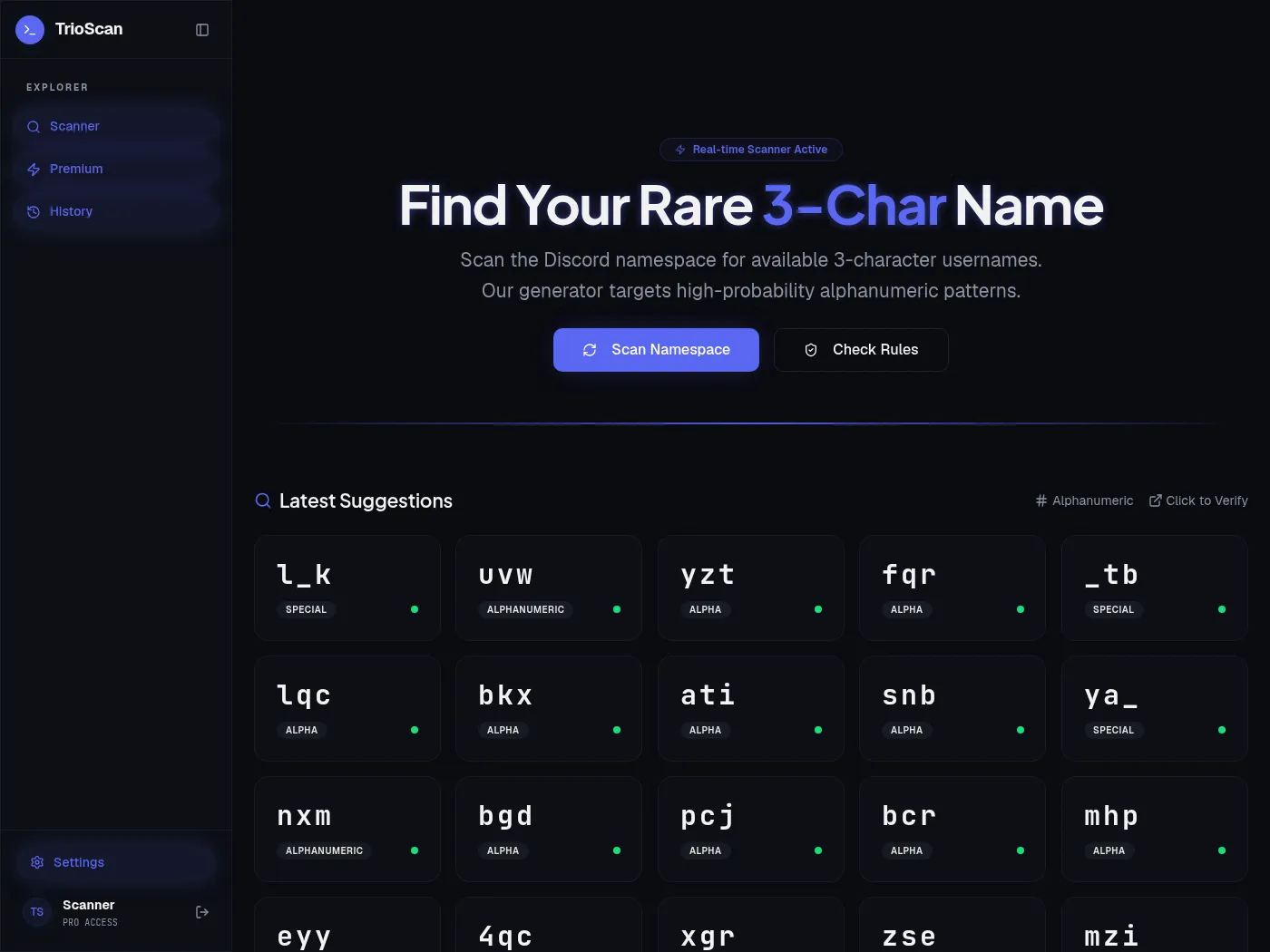 3-Letter Discord Username Finder