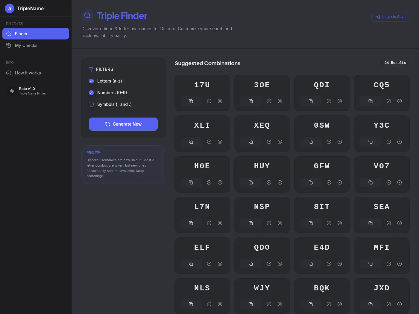 Triple Name Finder