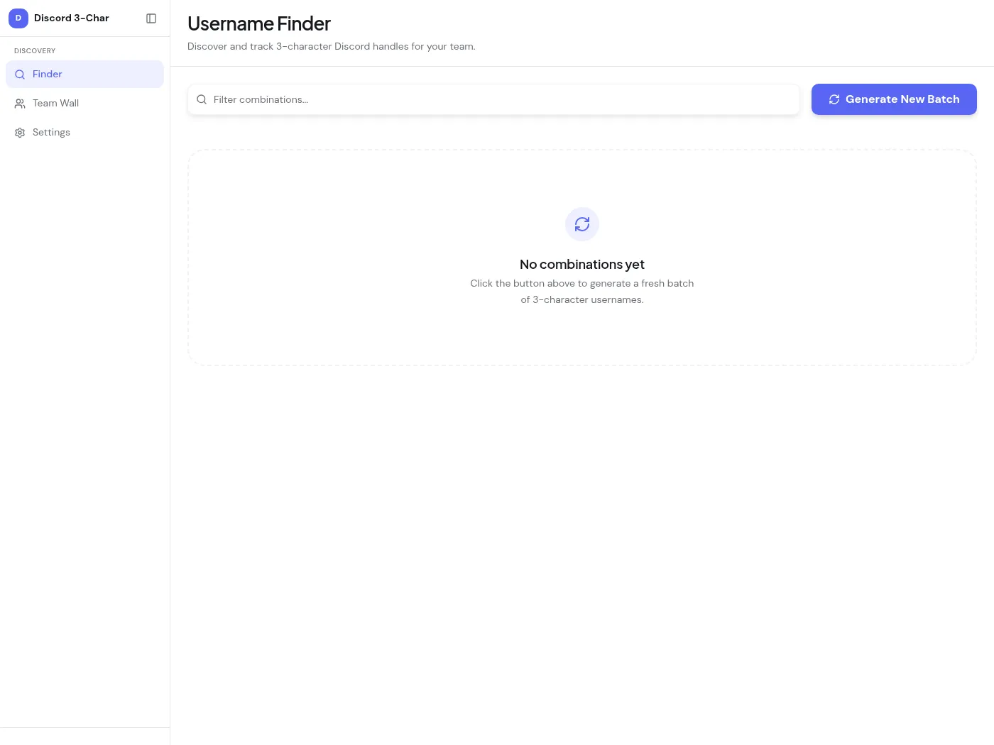 Discord 3-Letter Finder