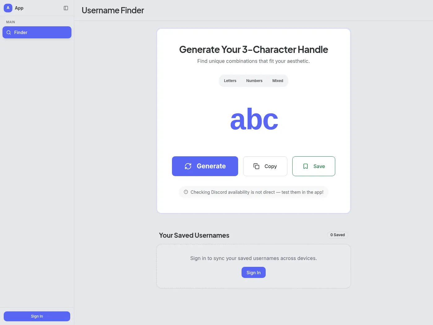 3-Letter Username Finder
