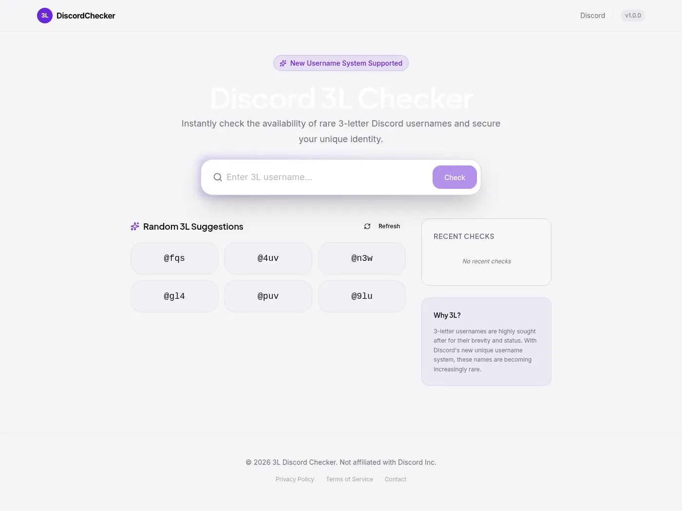 3L Discord Name Checker