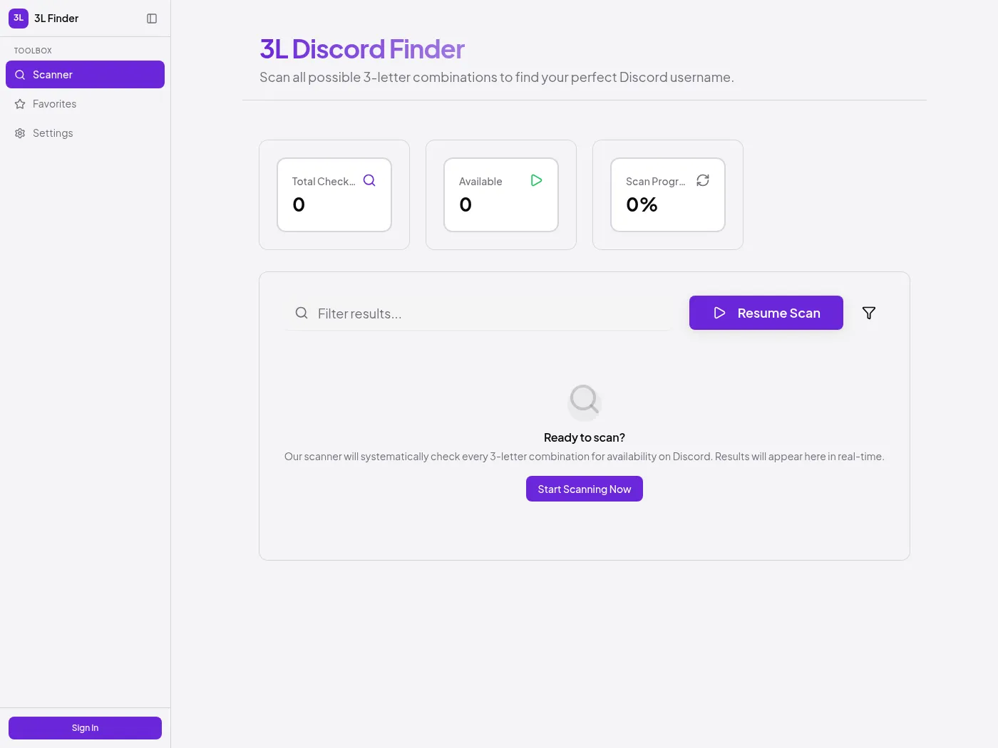Three Letter Discord Finder