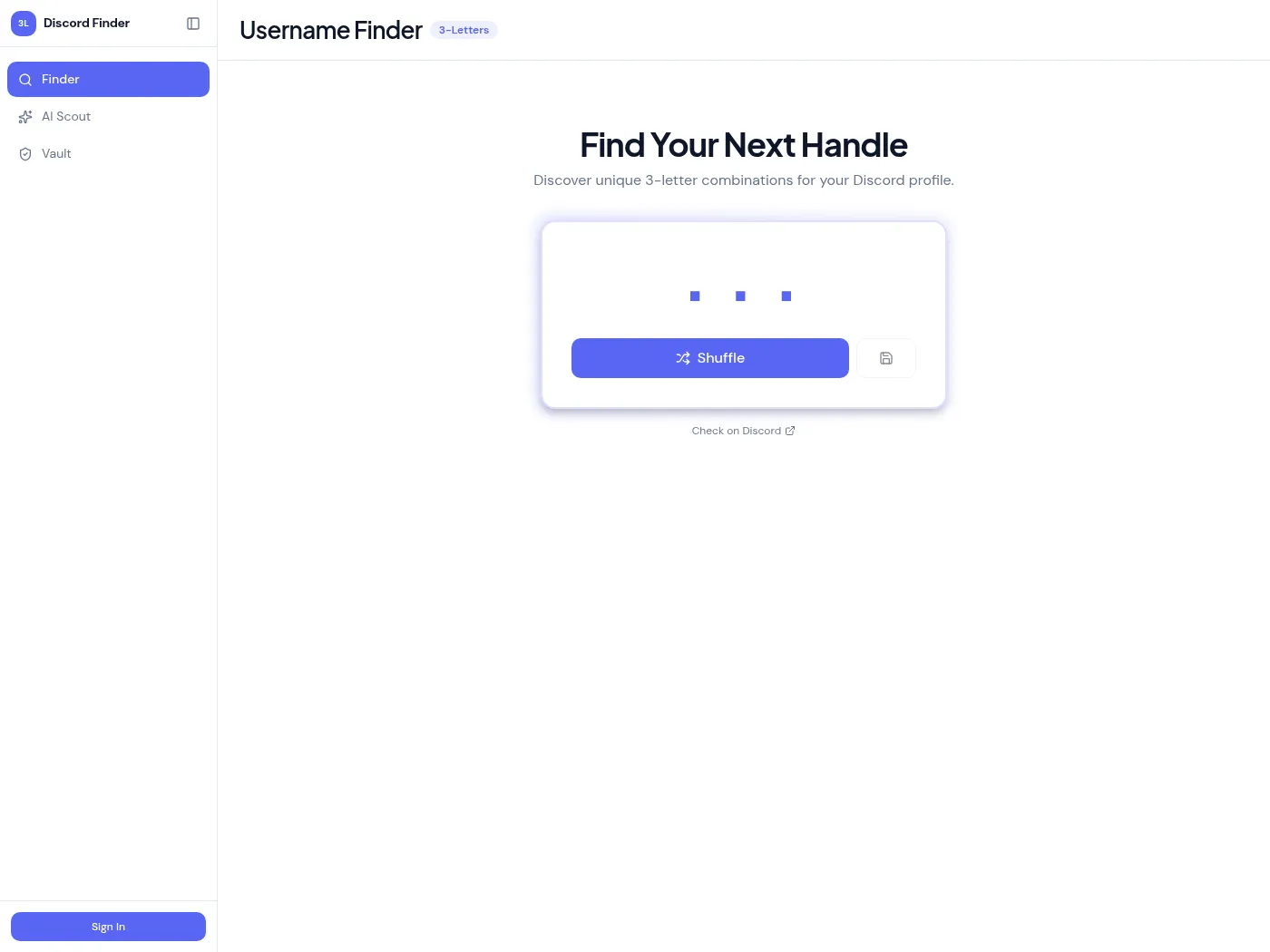 Discord 3-Letter Finder
