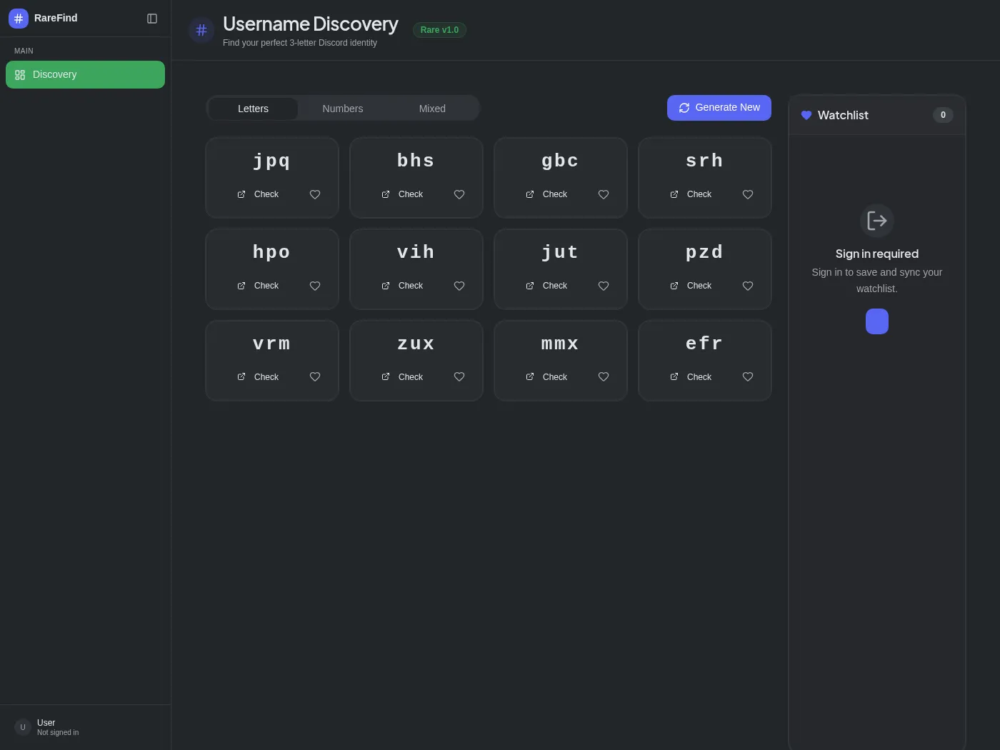 Discord Name Finder