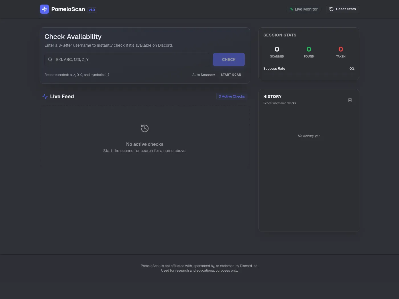 Discord 3-Letter Checker