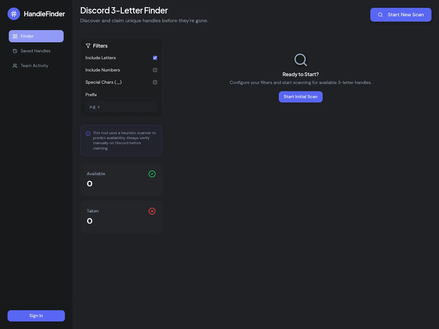 Discord 3-Letter Finder