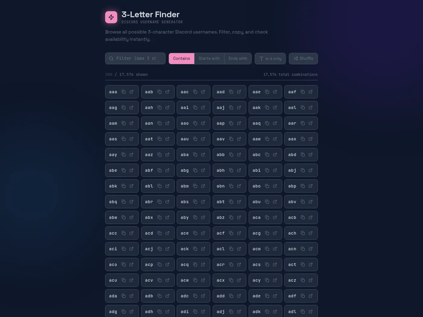 Discord Short Name Finder