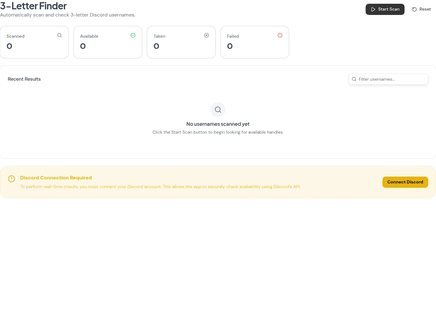 Discord 3-Letter Finder