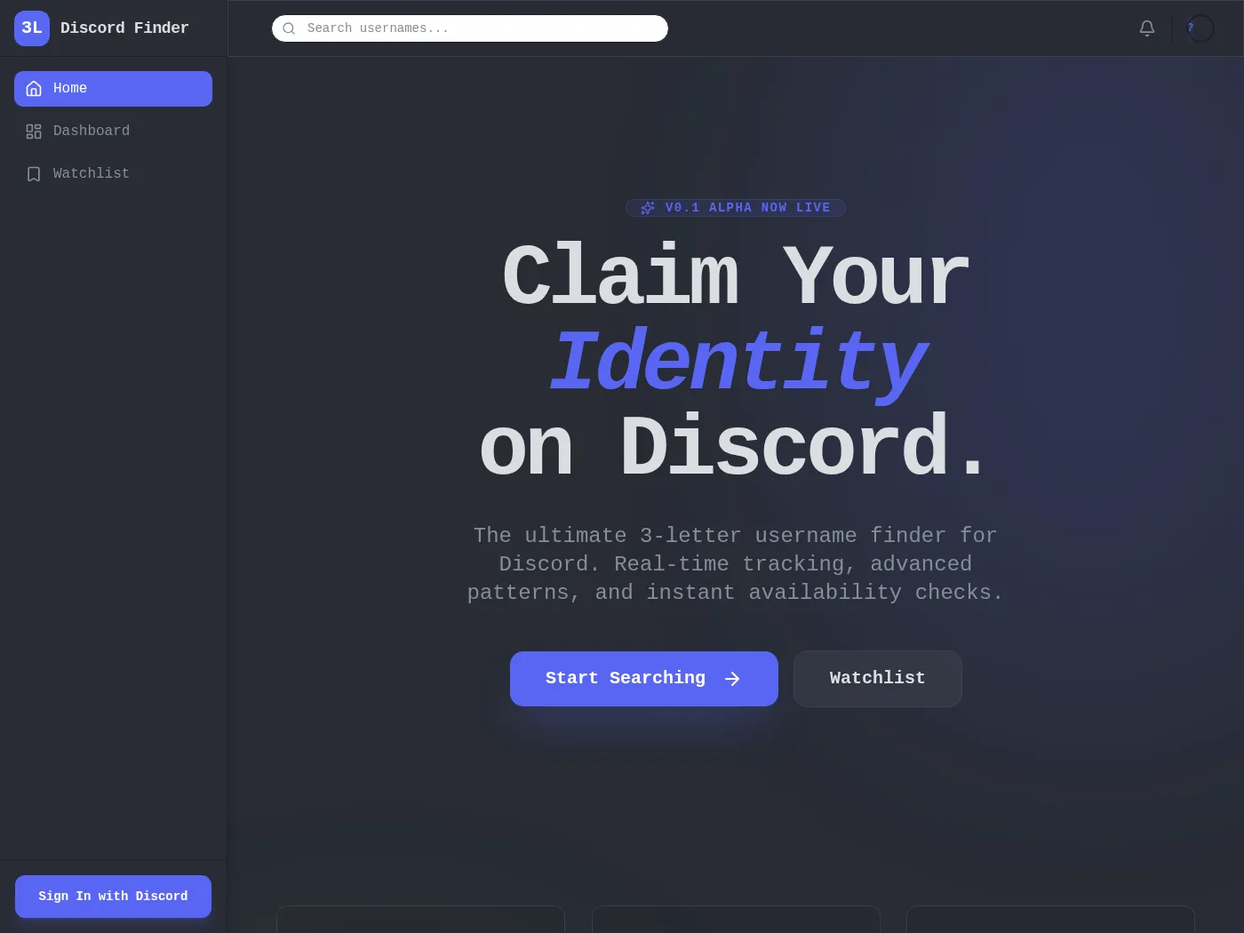 3-Letter Discord Finder
