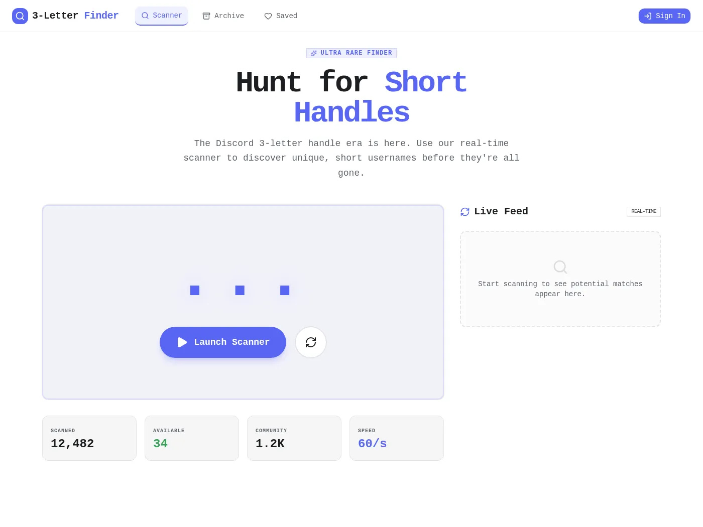Discord 3-Letter Finder