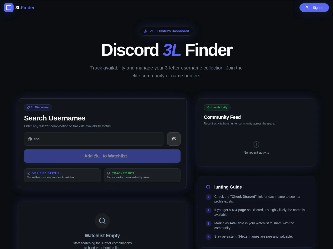 Discord 3Letter Finder