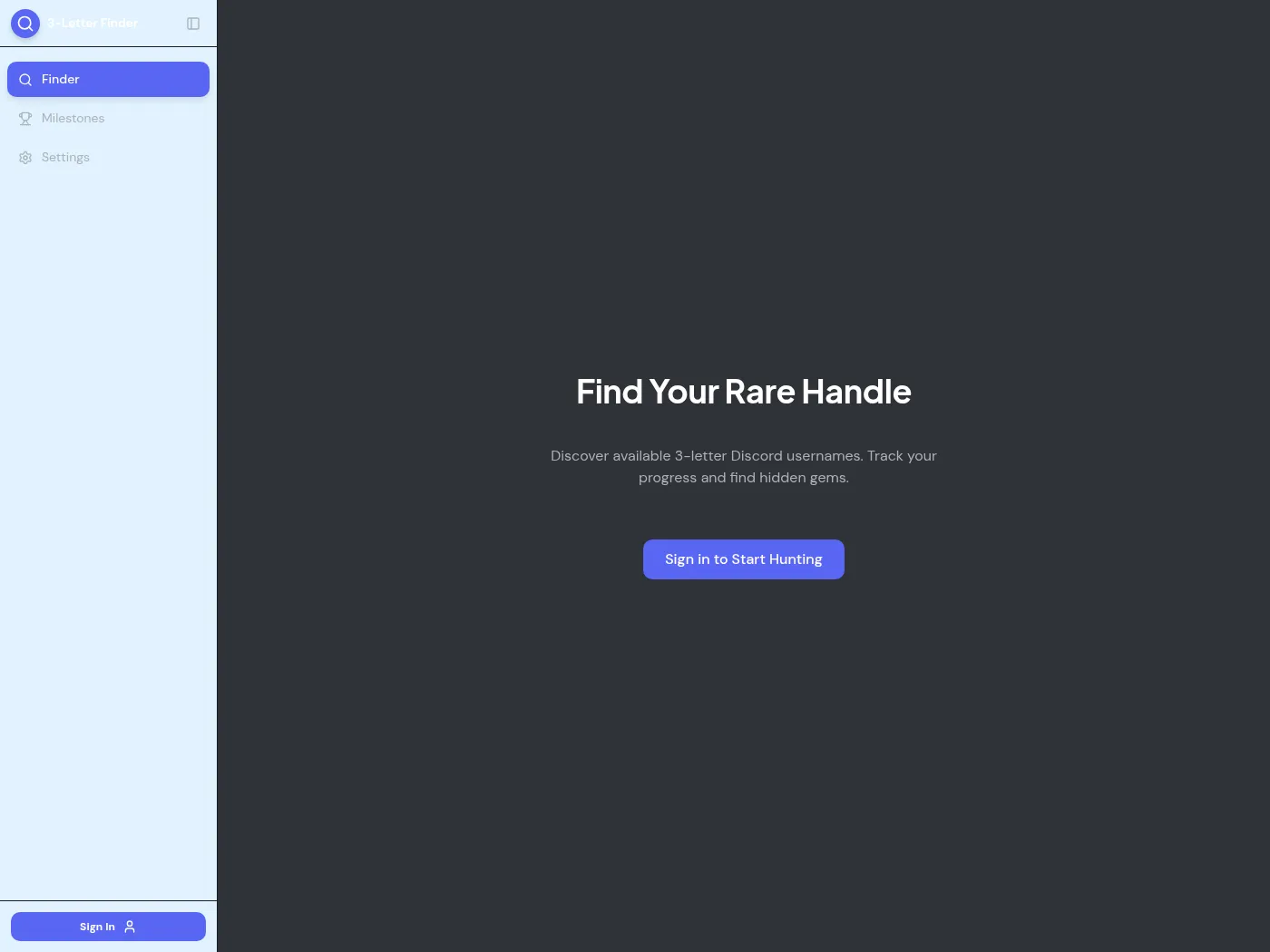 Discord 3-Letter Finder