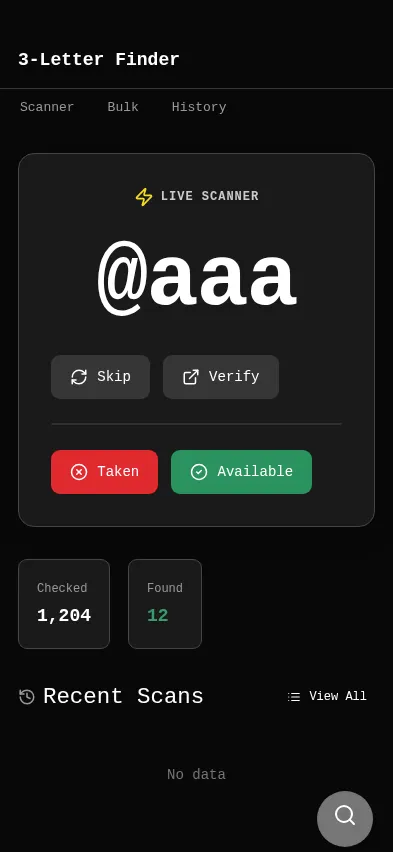 Discord 3-Letter Finder