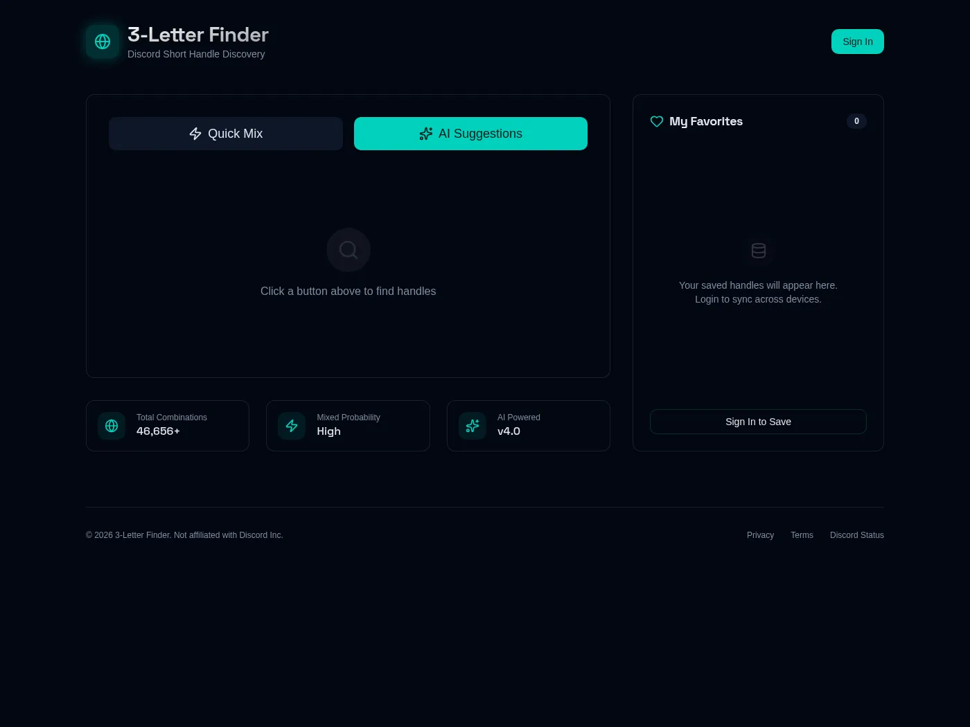 Discord 3-Letter Finder