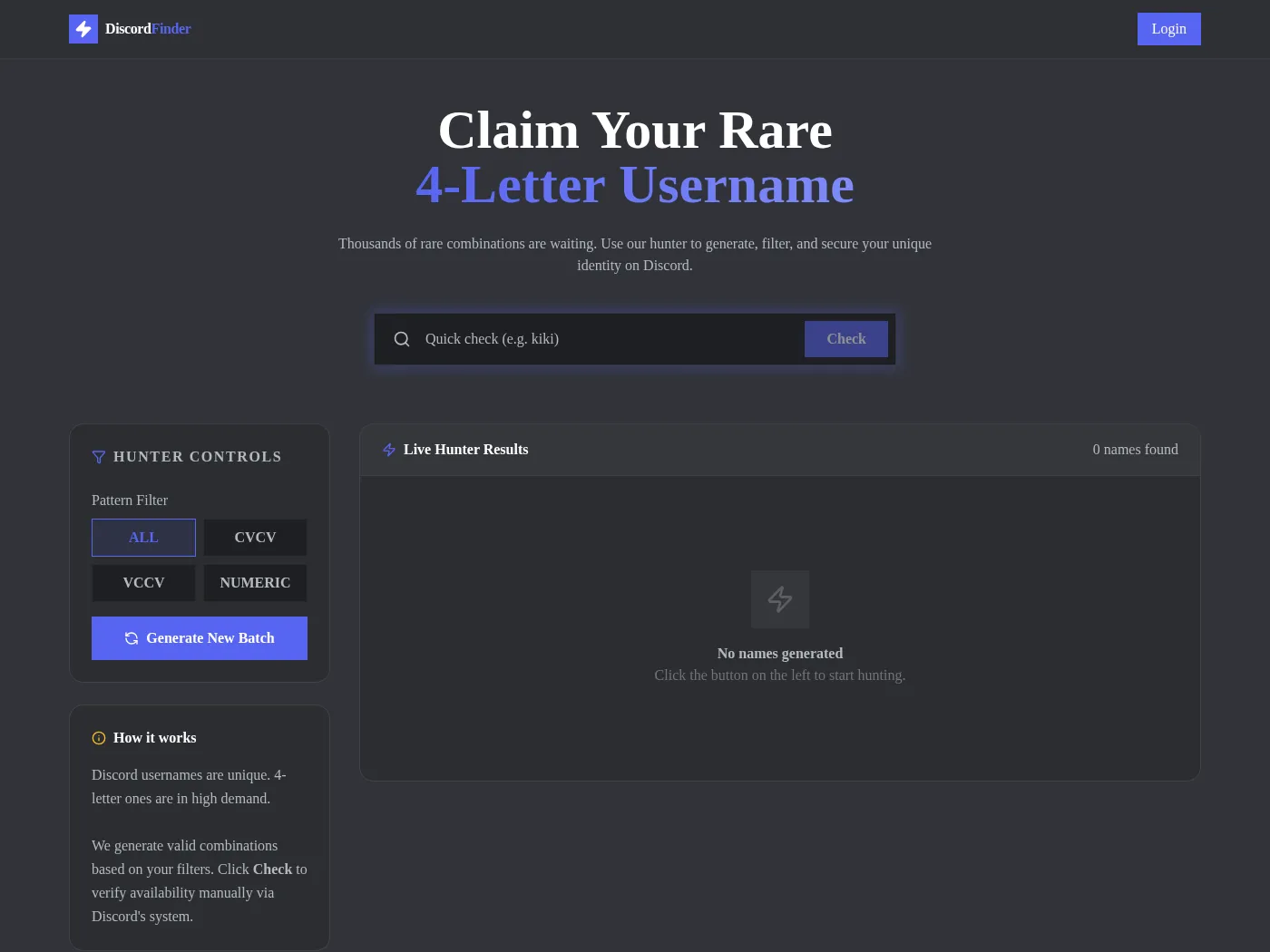 Discord Name Finder