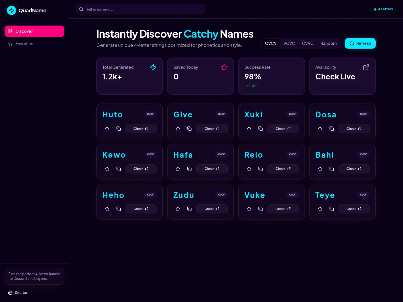 QuadName Discord Finder