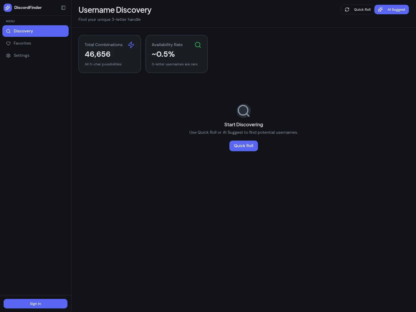 Discord 3-Letter Finder