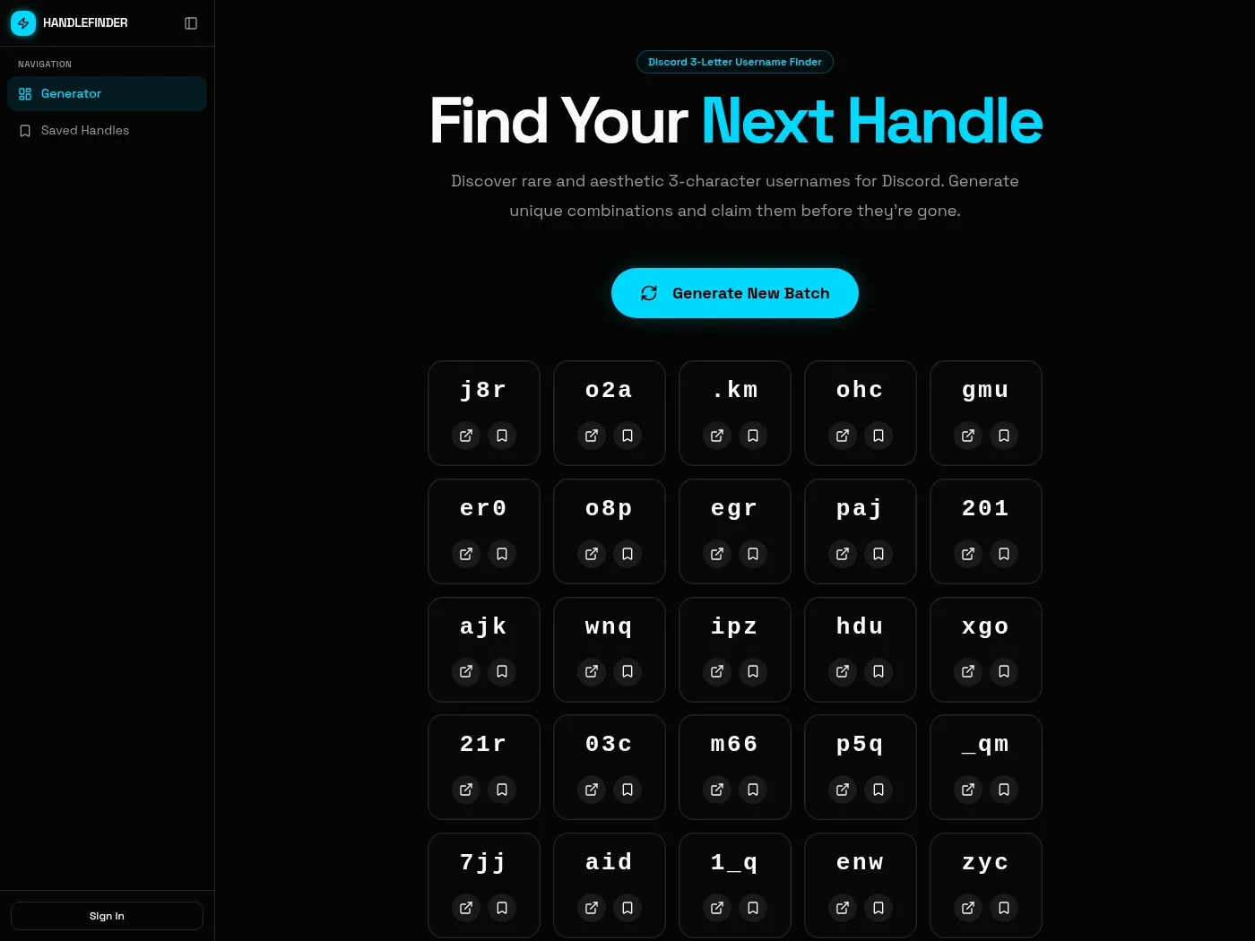 Discord 3-Letter Finder