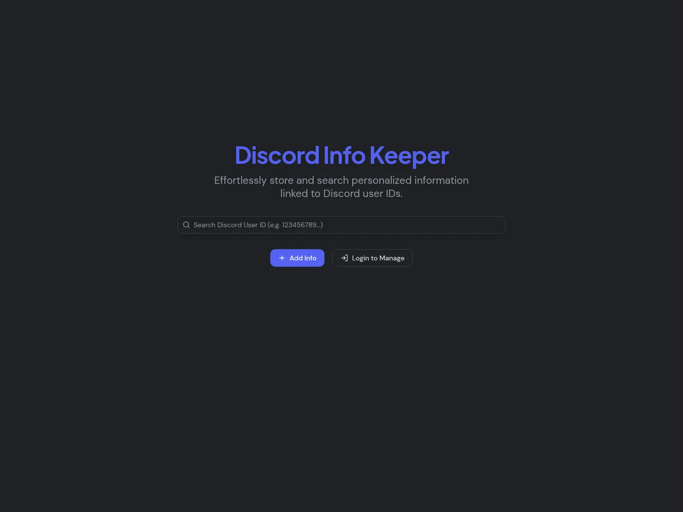 Discord Info Keeper
