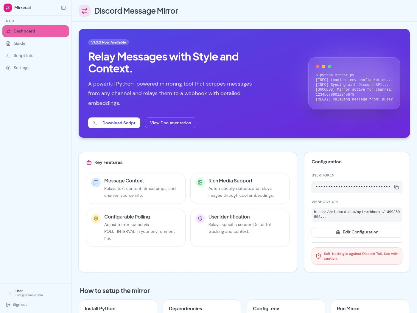 Discord Message Mirror